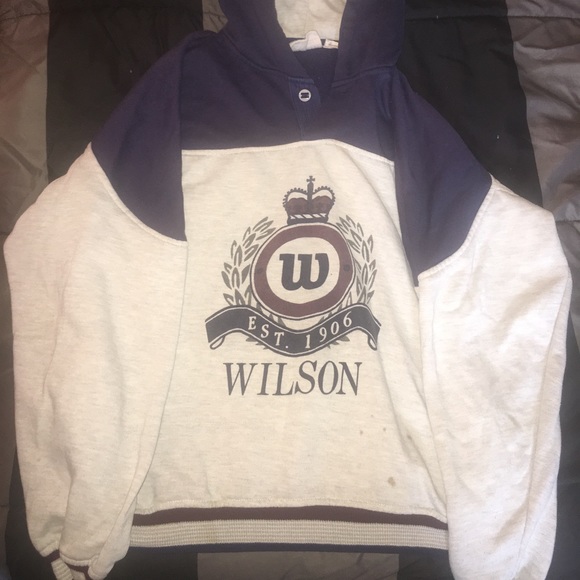 Wilson | Shirts | Rare Retro Wilson Hoodie | Poshmark